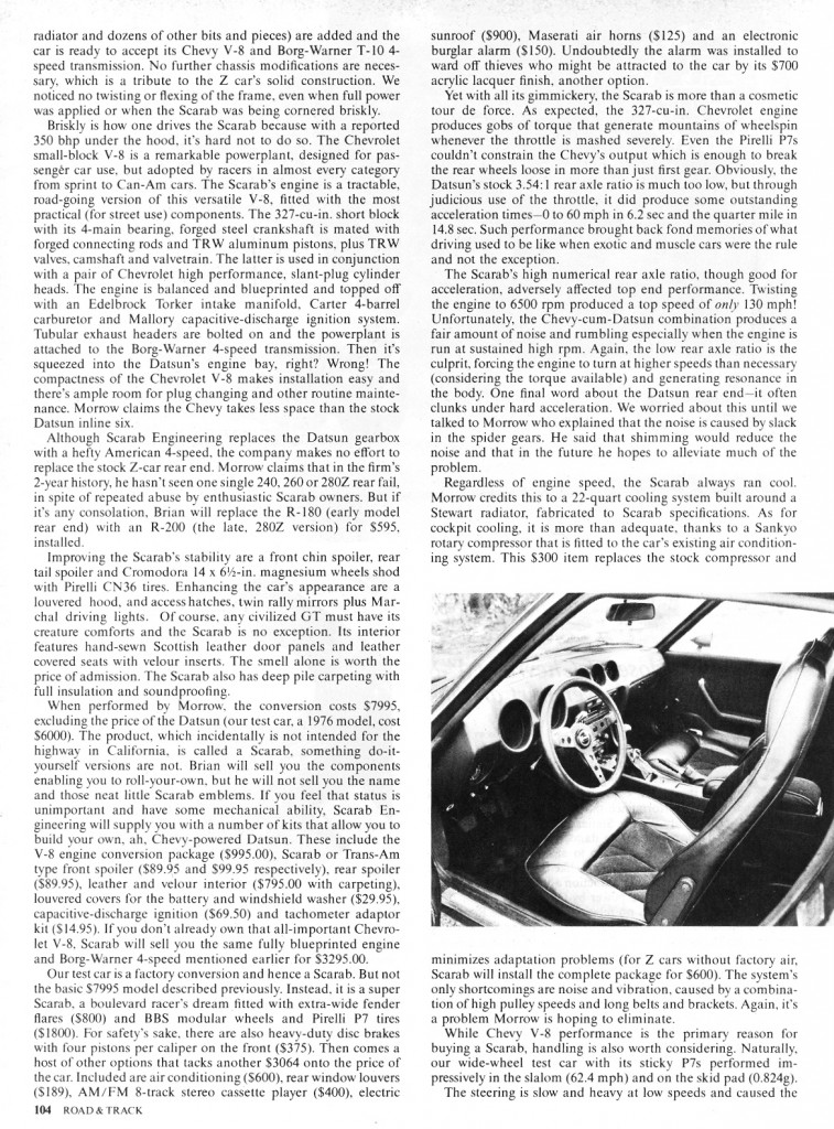 More reviews of the legendary Scarab Z - 1976 and 1978